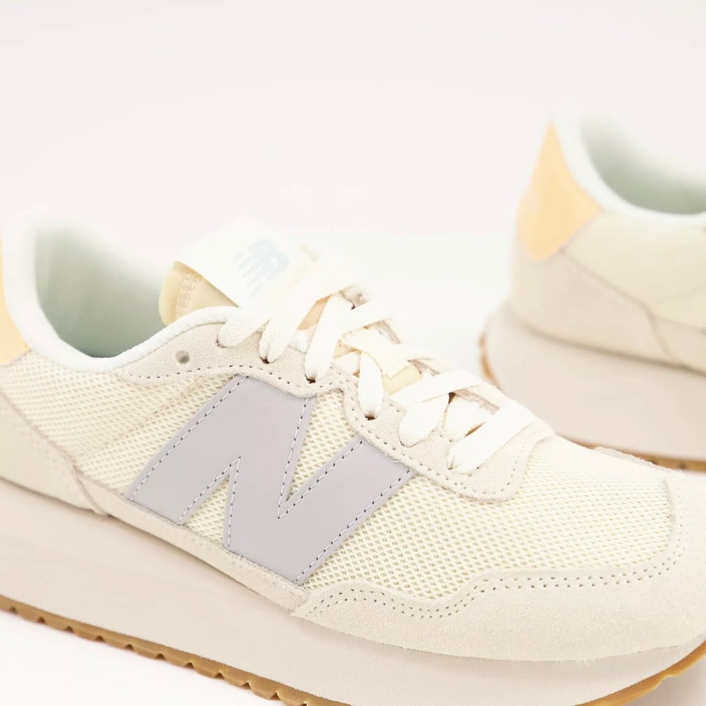 New Balance 237 Mesh Platform Sneakers In Cream And G… - Gem